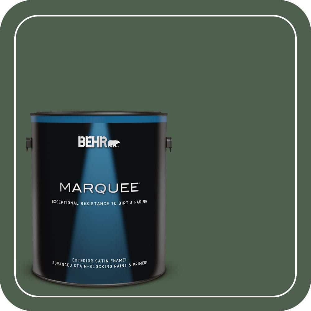 BEHR MARQUEE 1 gal. #450F-7 Hampton Green Satin Enamel Exterior Paint ...