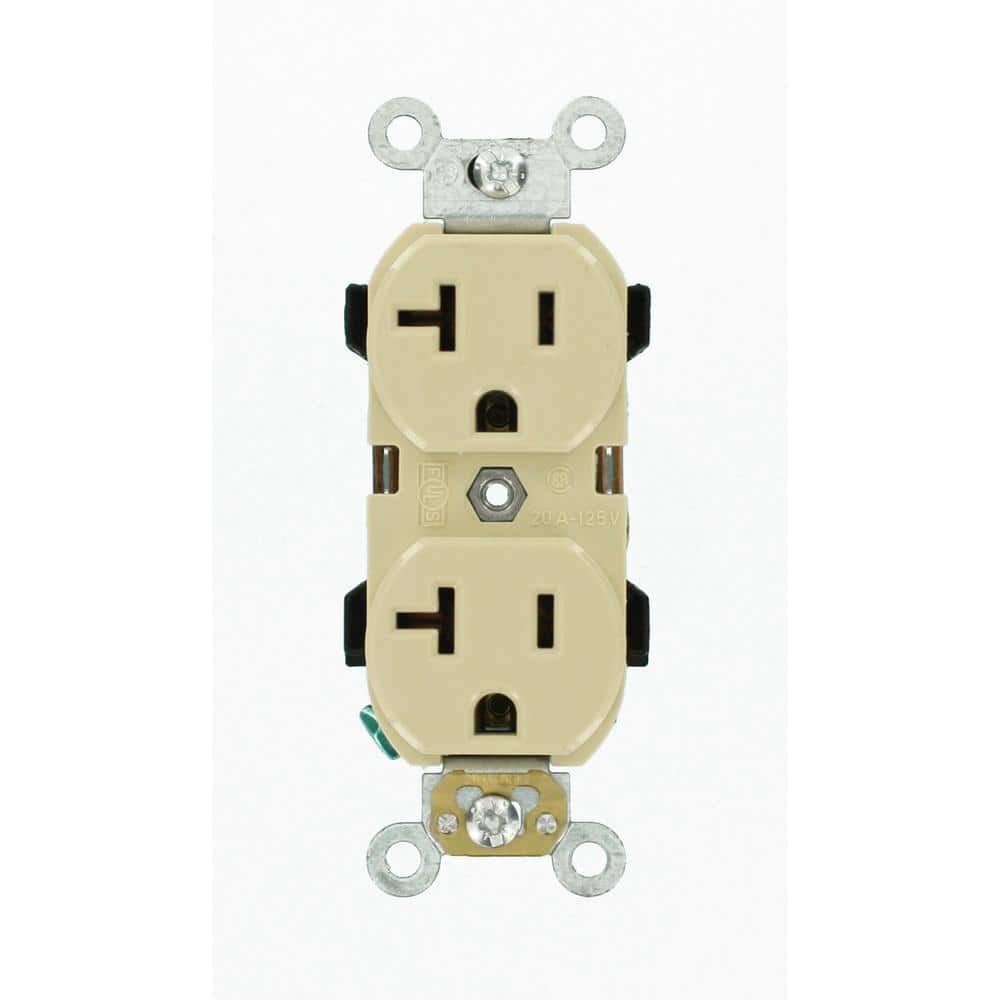 Leviton 20 Amp 125 V Industrial Grade Self Grounding Duplex Outlet ...