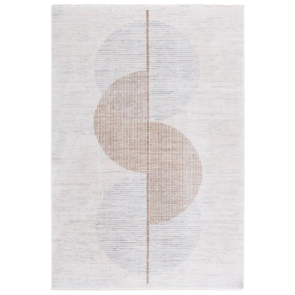 SAFAVIEH Forum 5 ft. x 7 ft. Ivory/Gray Brown Geometric Line Area Rug ...