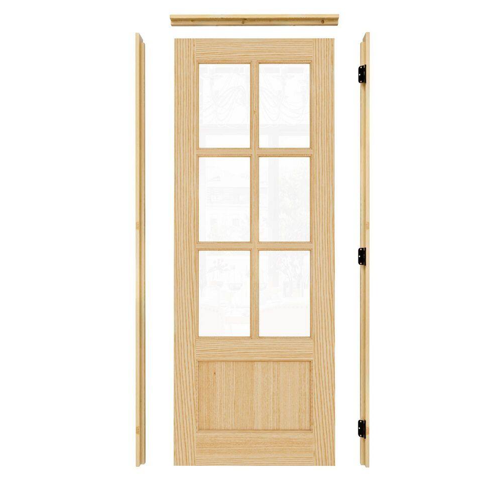 ARK DESIGN 32 in. x 80 in. Right-Handed 6-Lite Clear Glass Unfinished ...