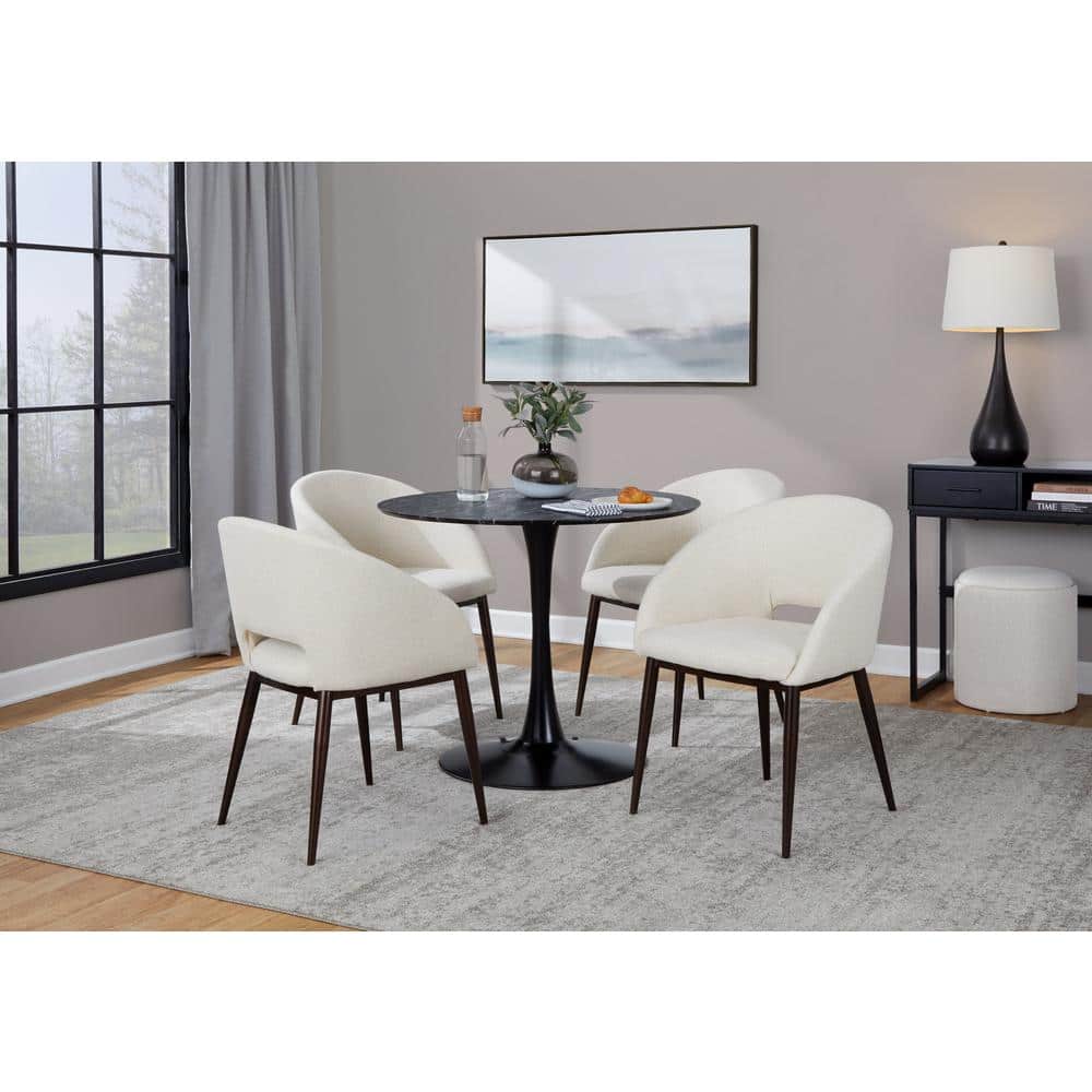 Lumisource Renee Cream Noise Dining Chair with Copper Metal Legs CH ...