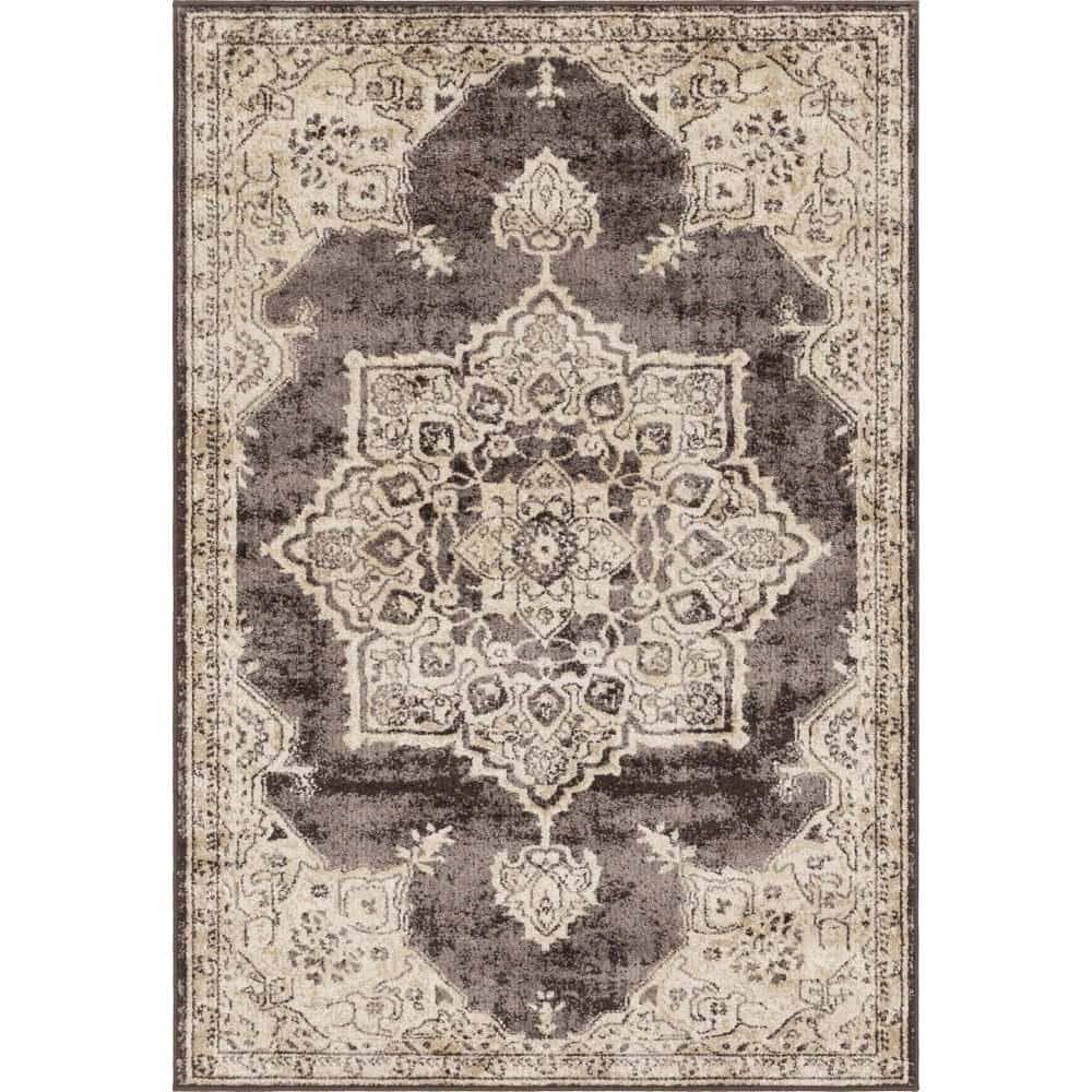 Unique Loom Utopia Helios Brown 4' 0 x 6' 0 Area Rug 3146583 - The Home ...