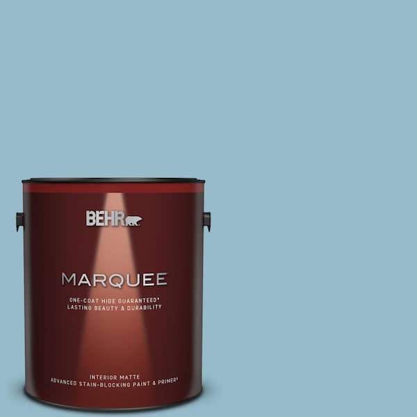BEHR MARQUEE 1 gal. #S480-3 Sydney Harbour One-Coat Hide Matte Interior ...