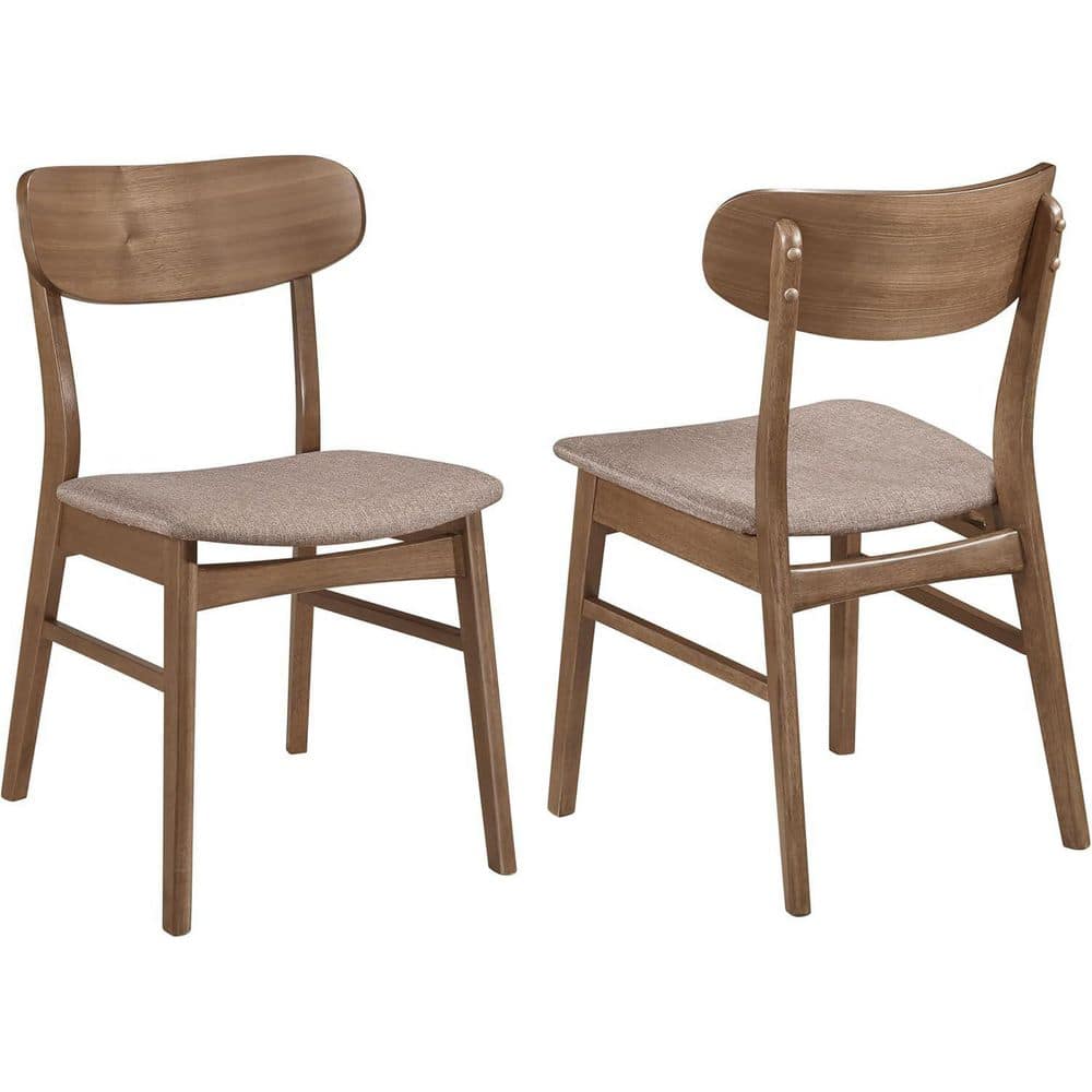 HOME IMPORTS EMPORIUM Walnut Brown/Brown Fabric Upholstered Wood Frame ...