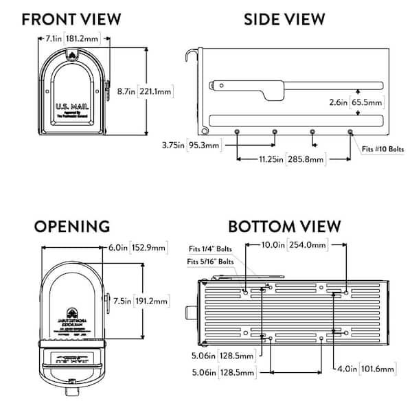 Post Office Mailbox Dimensions
