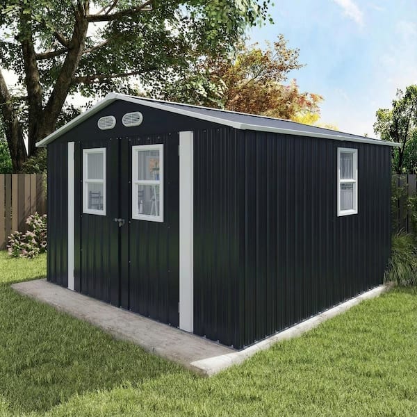 Reviews for JimsMaison 8 ft. W x 6 ft. D Gray Metal Outdoor Storage ...