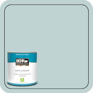 BEHR PREMIUM PLUS 1 gal. #500E-3 Rain Washed Semi-Gloss Enamel Exterior ...