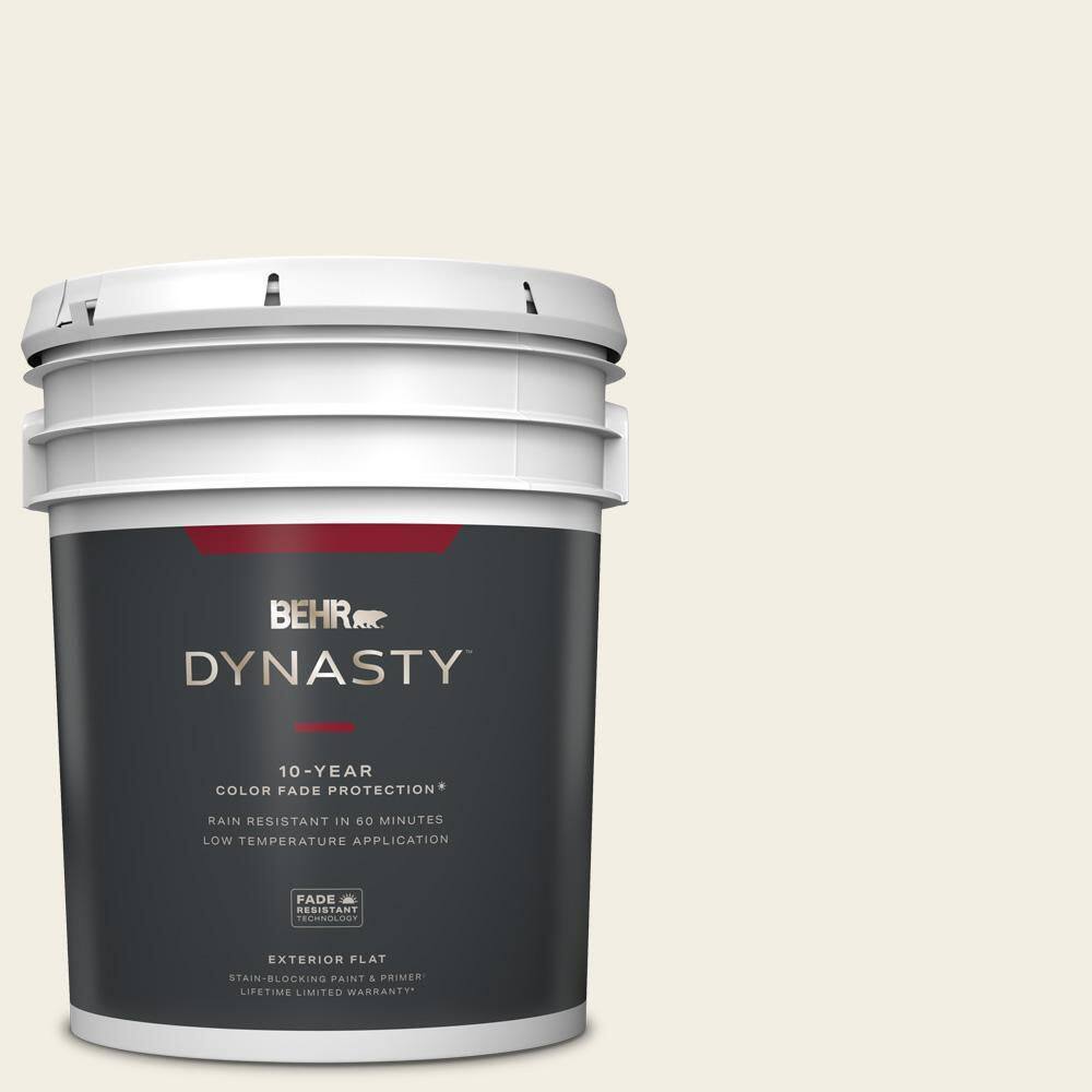 BEHR DYNASTY 5 gal. #750C-1 Ivory Mist Flat Exterior Stain-Blocking ...