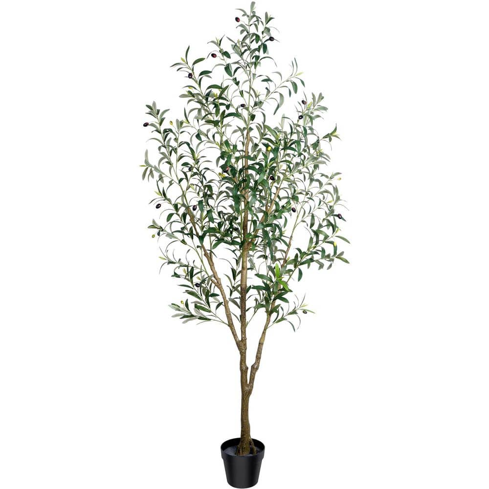 Vitalismo 6 ft Artificial Olive Tree Faux Silk Plant Fake Tropical ...