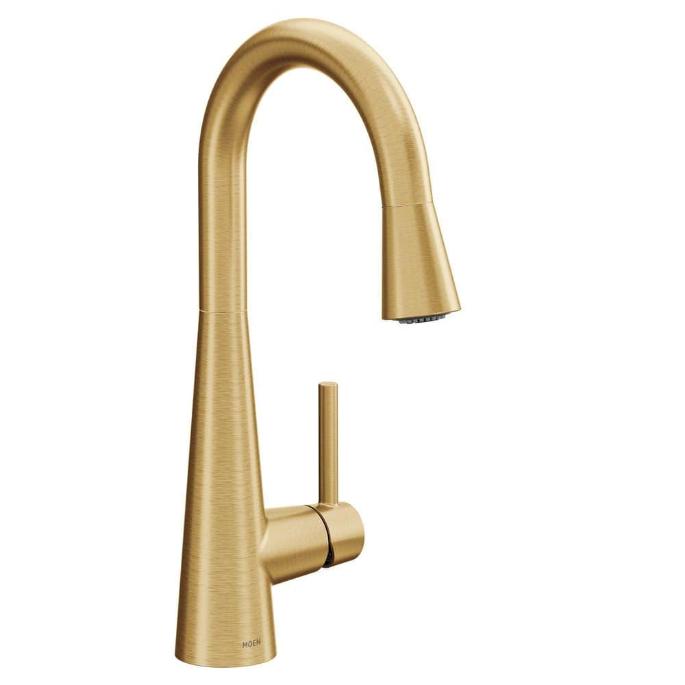 MOEN Sleek 1 Handle Bar Faucet in Brushed Gold 7664BG - The Home Depot