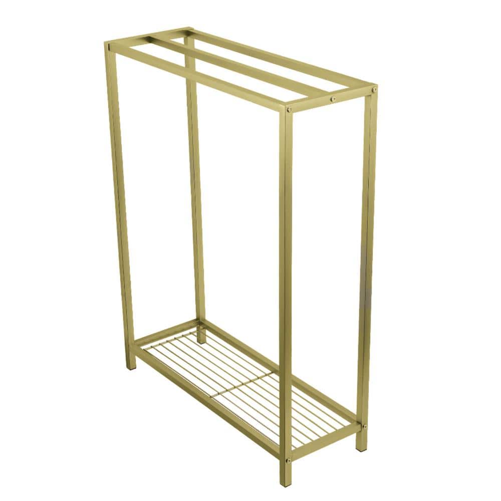 Kingston Brass Edenscape 3-Bar Freestanding Towel Rack in Brushed Brass ...