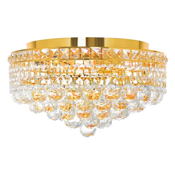 CWI Lighting Luminous 5 Light Flush Mount With Gold Finish 8002C16G ...