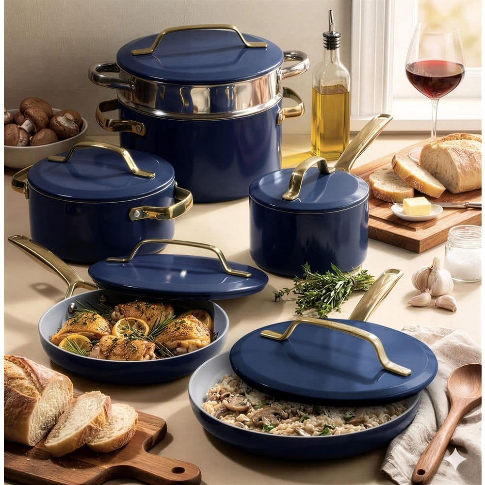 Gotham Steel Modern 11-Piece Aluminum Ultra Performance Ceramic ...