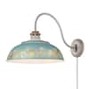 Golden Lighting Kinsley Aged Galvanized Steel Hardwired/Plug-In Swing ...