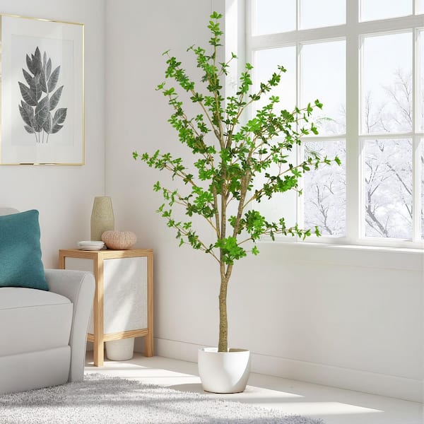 6.33 ft. Artificial Enkianthus Tree with Clusters of Elliptical Leaves ...