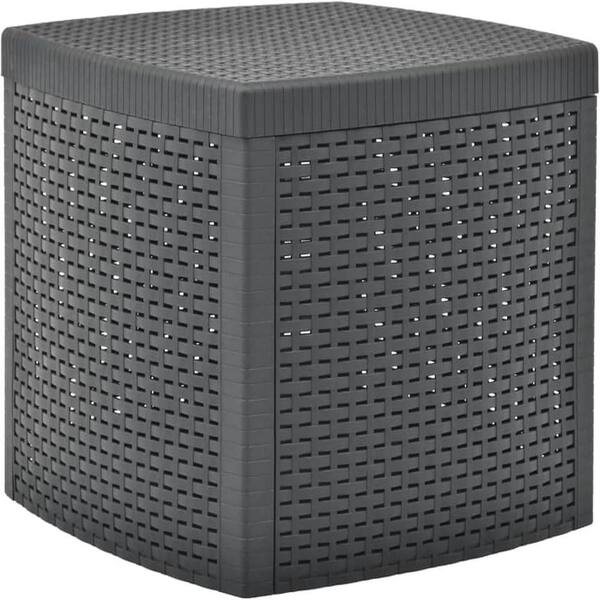 HOME IMPORTS EMPORIUM 21.3 in. Anthracite Gray Square Plastic End Table ...