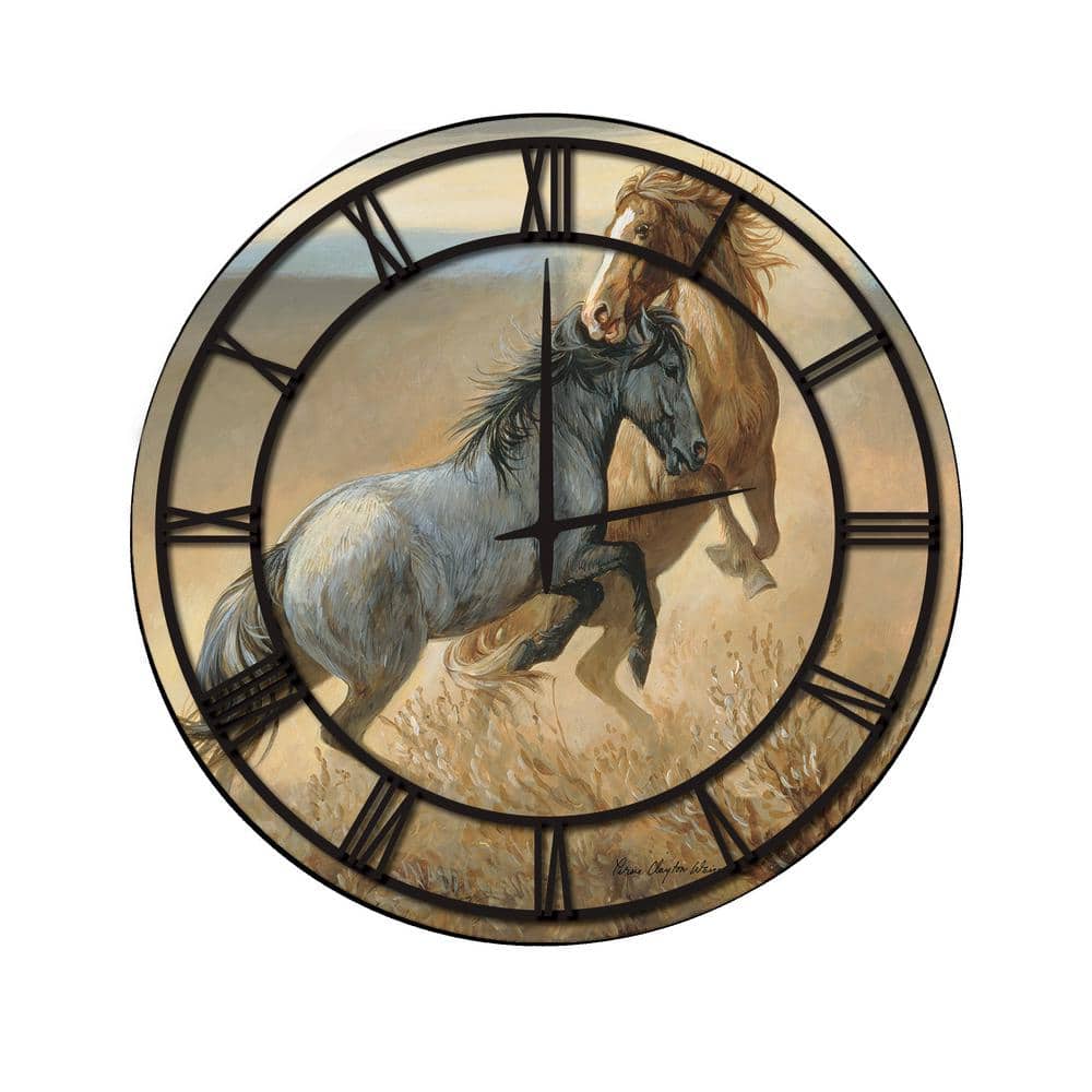 "Challenged" Full Coverage Art and Black Numbers Imaged Wall Clock CL ...