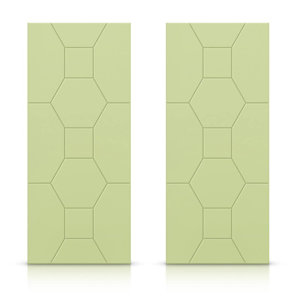 CALHOME 72 in. x 96 in. Hollow Core Sage Green Painted Composite MDF ...
