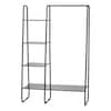 IRIS Black Metal Garment Rack with Metal Mesh Shelves 39.60 in. L x 16. ...