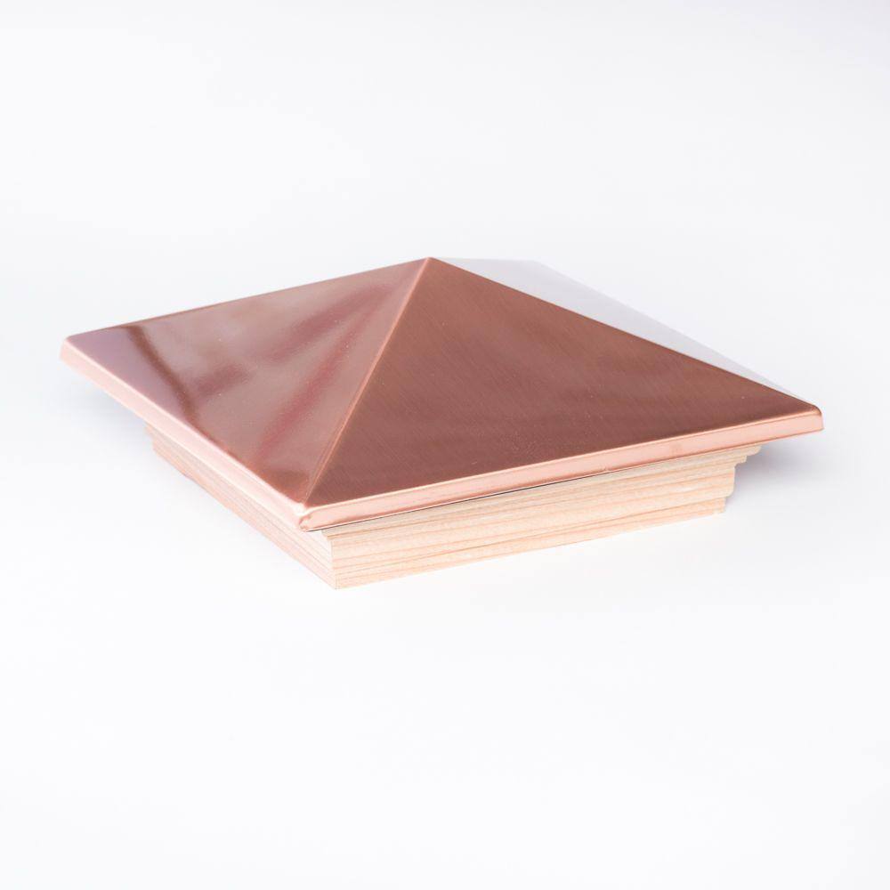6 in. x 6 in. Redwood and Copper Pyramid Post Cap (6-Pack) 88112