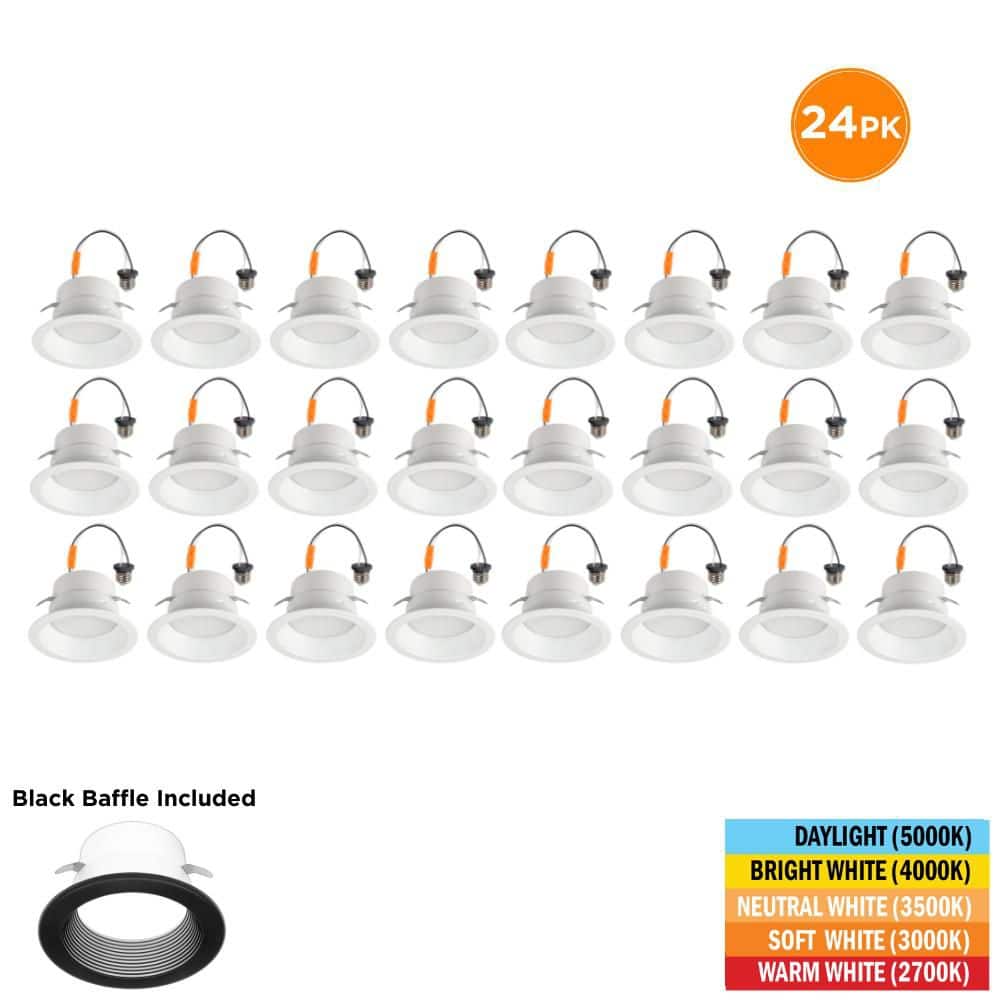 Commercial Electric 4 in. Deep Baffle Retrofit Extra Black Baffle Lumen ...