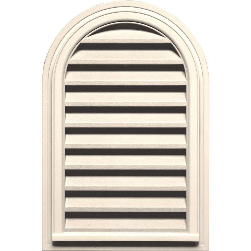 Builders Edge 22 in. x 32 in. Round Top Plastic Built-in Screen Gable ...