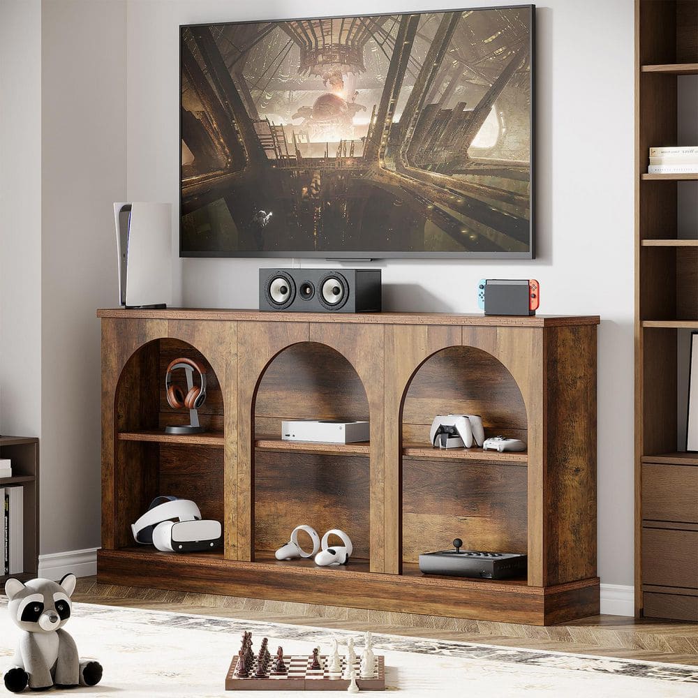 TRIBESIGNS WAY TO ORIGIN Tabor Brown TV Stand Entertainment Center Fits ...
