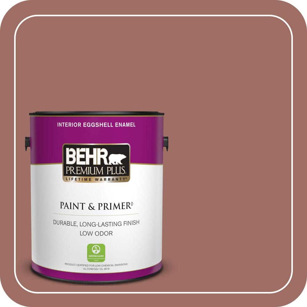 BEHR PREMIUM PLUS 1 gal. #190F-5 Brandy Eggshell Enamel Low Odor ...