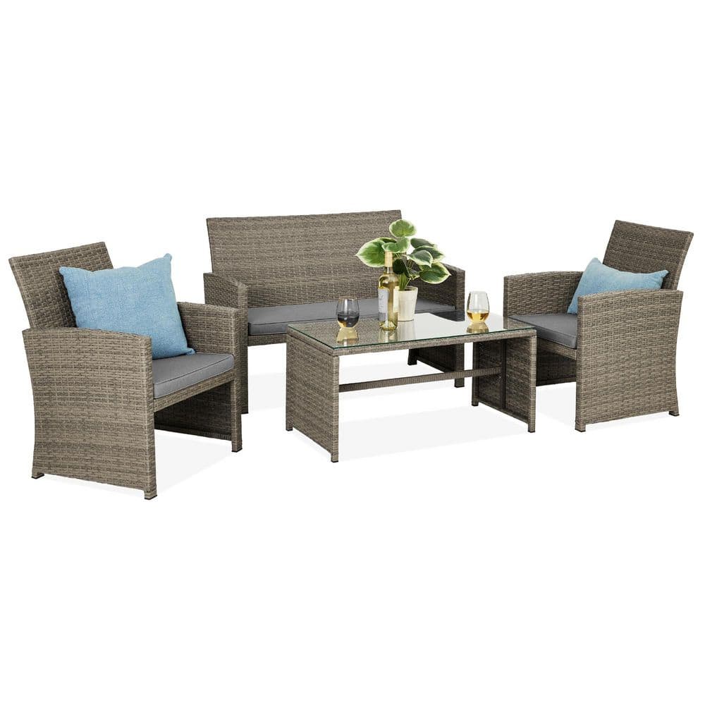 Reviews for Best Choice Products Taupe 4-Pieces Wicker Patio ...