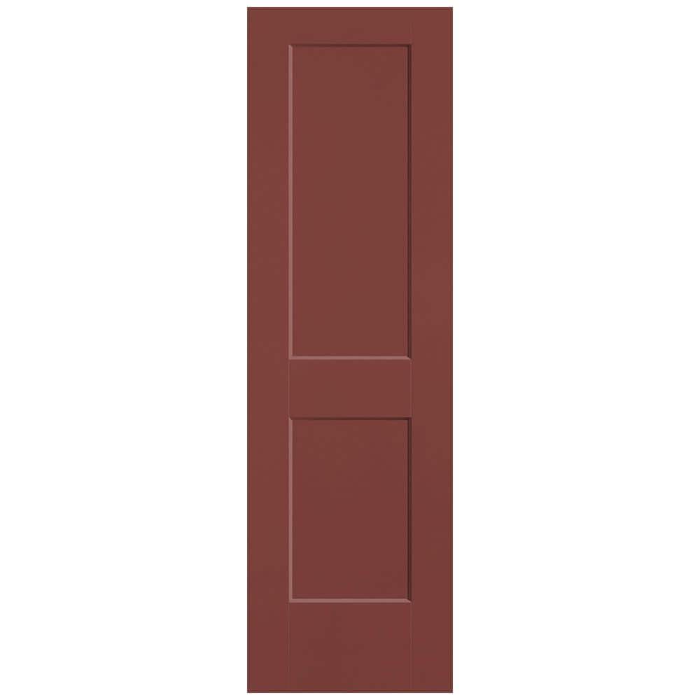 Masonite 24 in. x 80 in. 2-Panel Logan Single Bore Solid Core Red Bluff ...