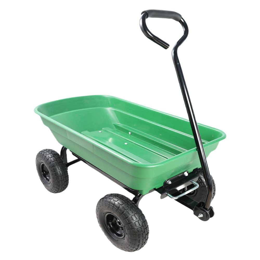 16.81 cu. ft. Metal Garden Cart with Comfort Grip Handle & Heavy-Duty ...