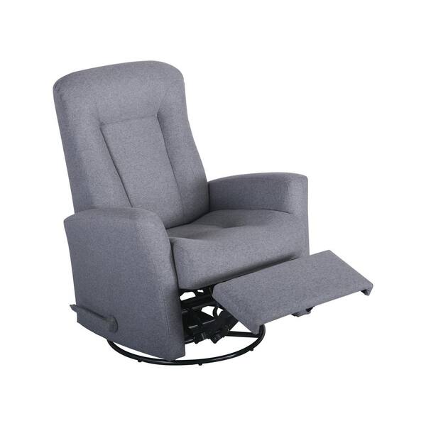 LY & S Collection Light Gray Handle Manual Glider Swivel Recliner ...