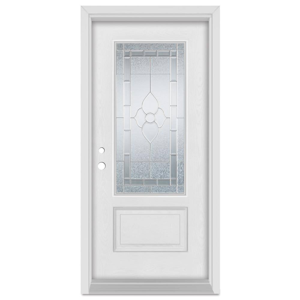 Stanley Doors 32 in. x 80 in. Traditional Right-Hand Zinc Finished ...