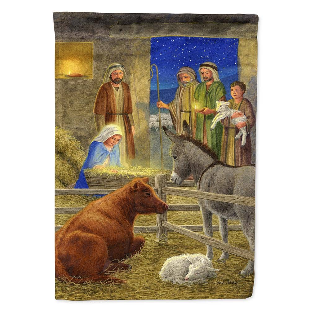Caroline's Treasures 28 in. x 40 in. Polyester Nativity Scene Flag ...