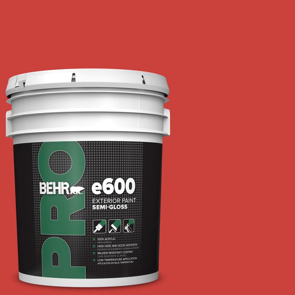 BEHR PRO 5 gal. #S-G-180 Grenadine Semi-Gloss Exterior Paint PR67305 ...