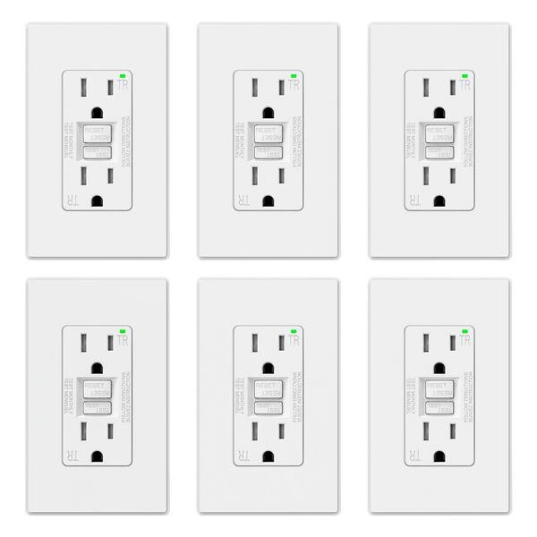 ELEGRP 15 AMP 125-V Duplex Tamper Resistant Self-Test GFCI Outlet, with ...