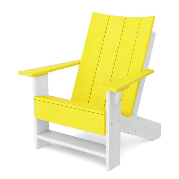 Wildridge Contemporary Lemon Yellow and White Plastic Outdoor ...