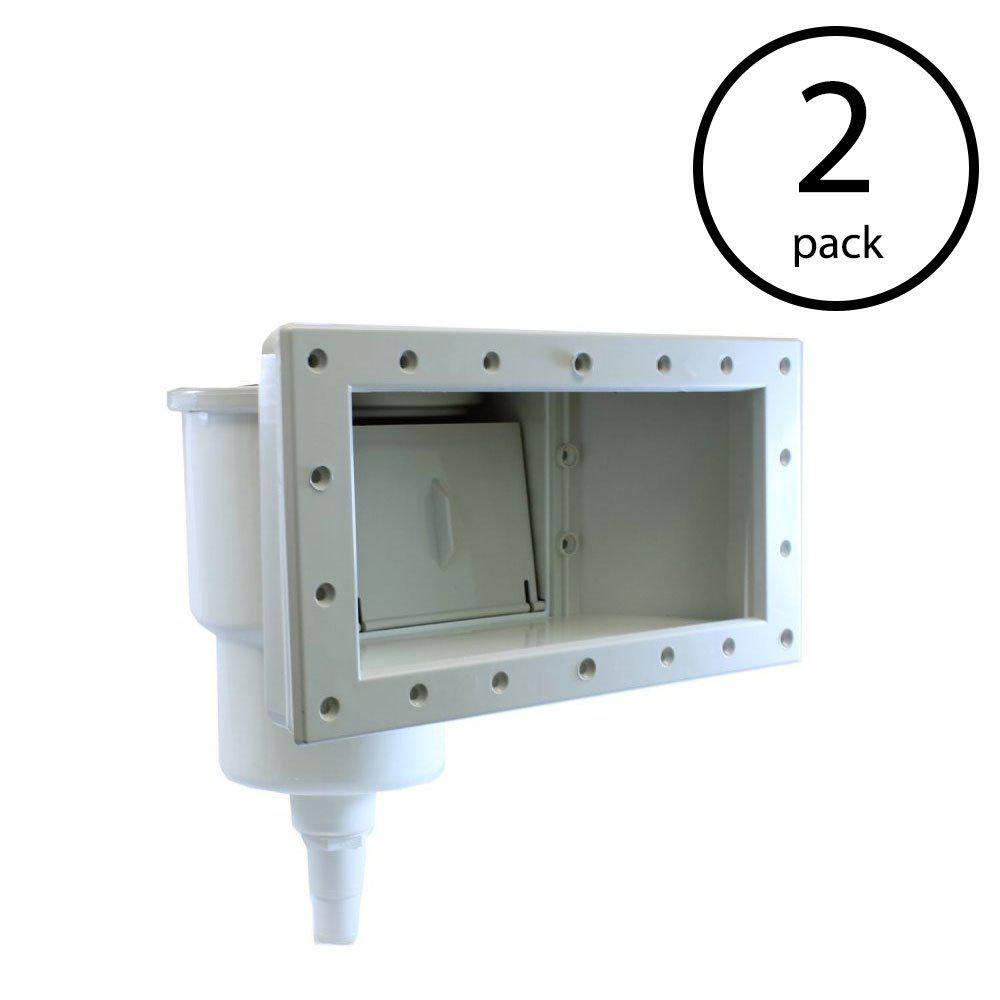 Swimline ABS Wide Mouth Through Wall Above Swimming Pool Skimmer Kit (2 ...