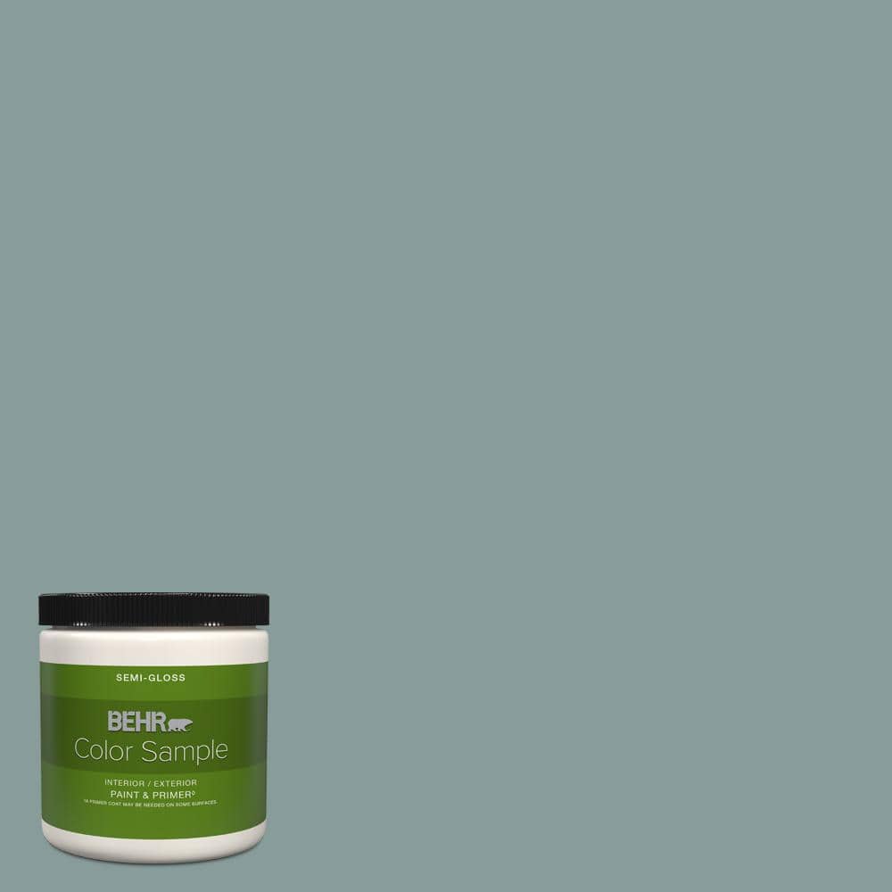 BEHR PREMIUM PLUS 8 oz. #PPU12-04 Agave Semi-Gloss Interior/Exterior ...