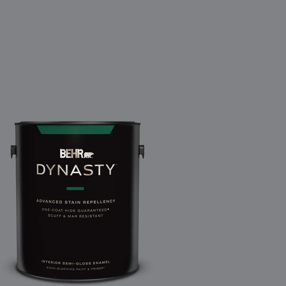 BEHR DYNASTY 1 gal. #PPU26-03 Legendary Gray Semi-Gloss Enamel Interior ...