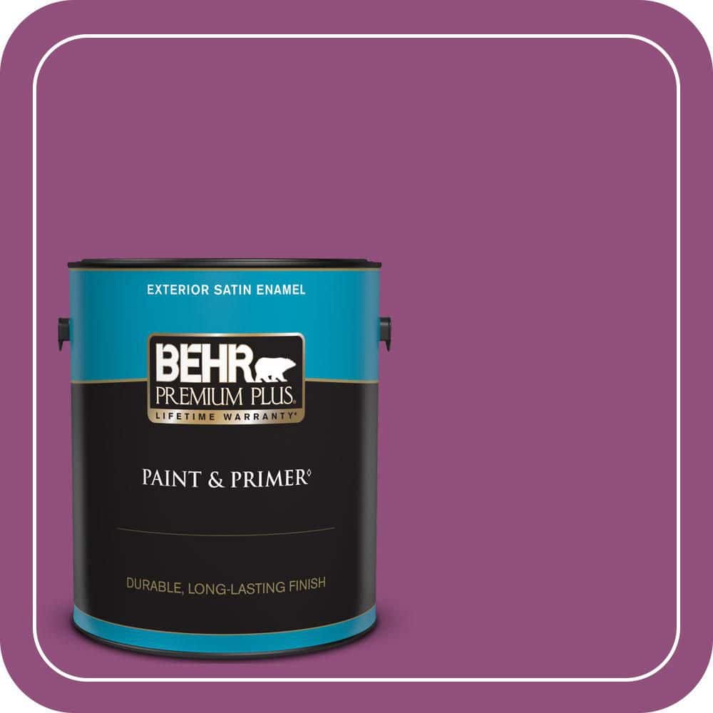 BEHR PREMIUM PLUS 1 gal. #P110-7 XOXO Satin Enamel Exterior Paint ...