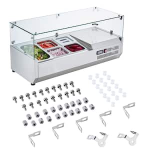 VEVOR Refrigerated Condiment Prep Station, 130 Watt Countertop with 1 1 ...