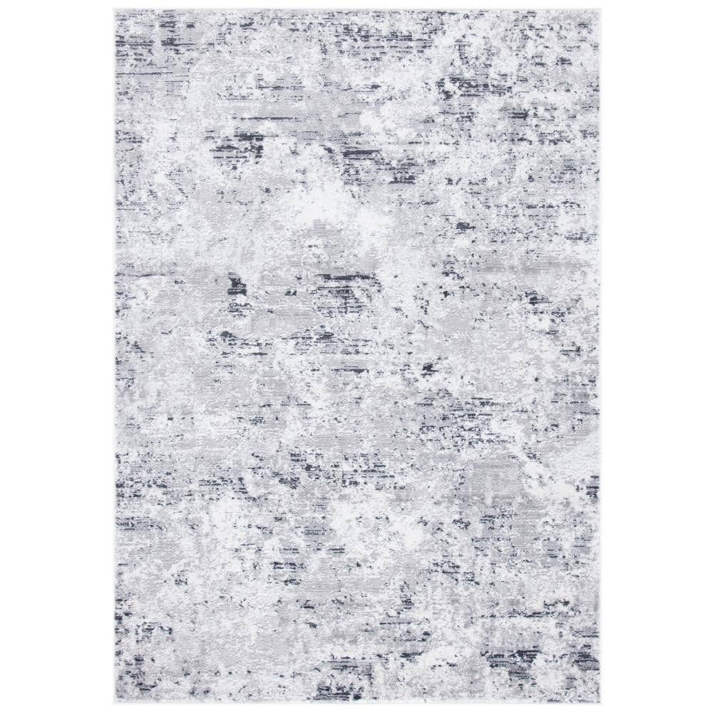 SAFAVIEH Amelia Gray/Ivory Doormat 3 ft. x 5 ft. Distressed Abstract ...