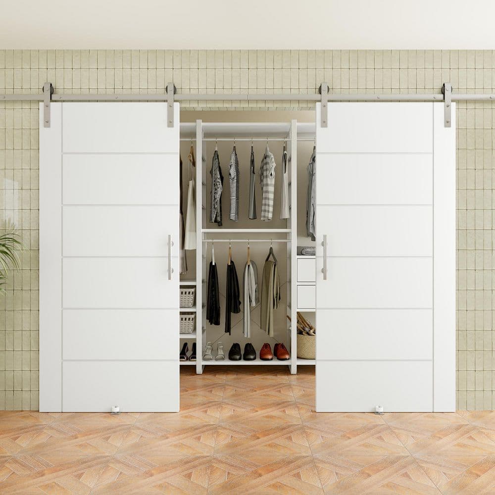 ARK DESIGN 72 in. x 80 in. 6-Panel Blank Pattern White Primed MDF ...
