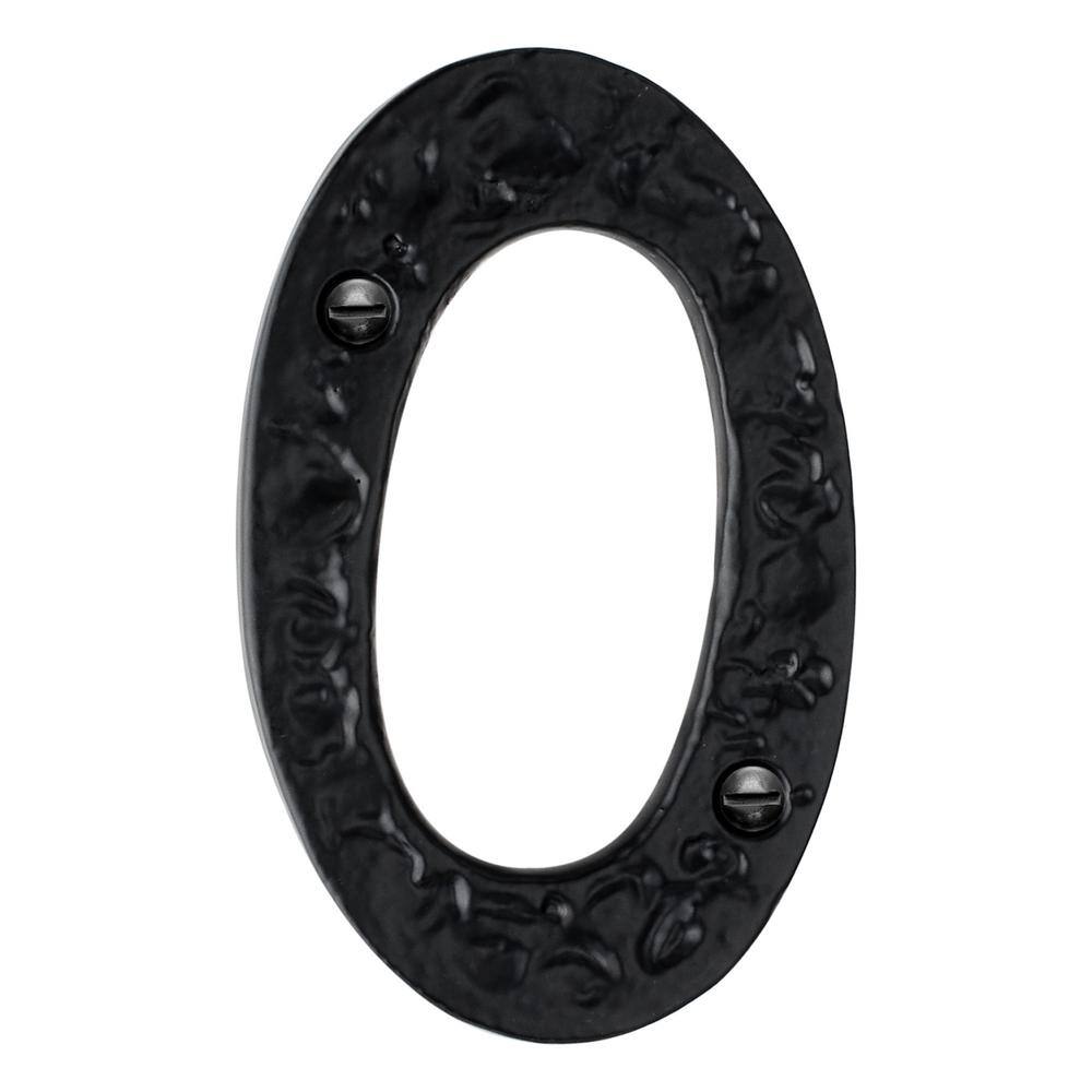Mascot Hardware Hammered 4 in. Black House Number 0 HN1-4-01EXB - The ...