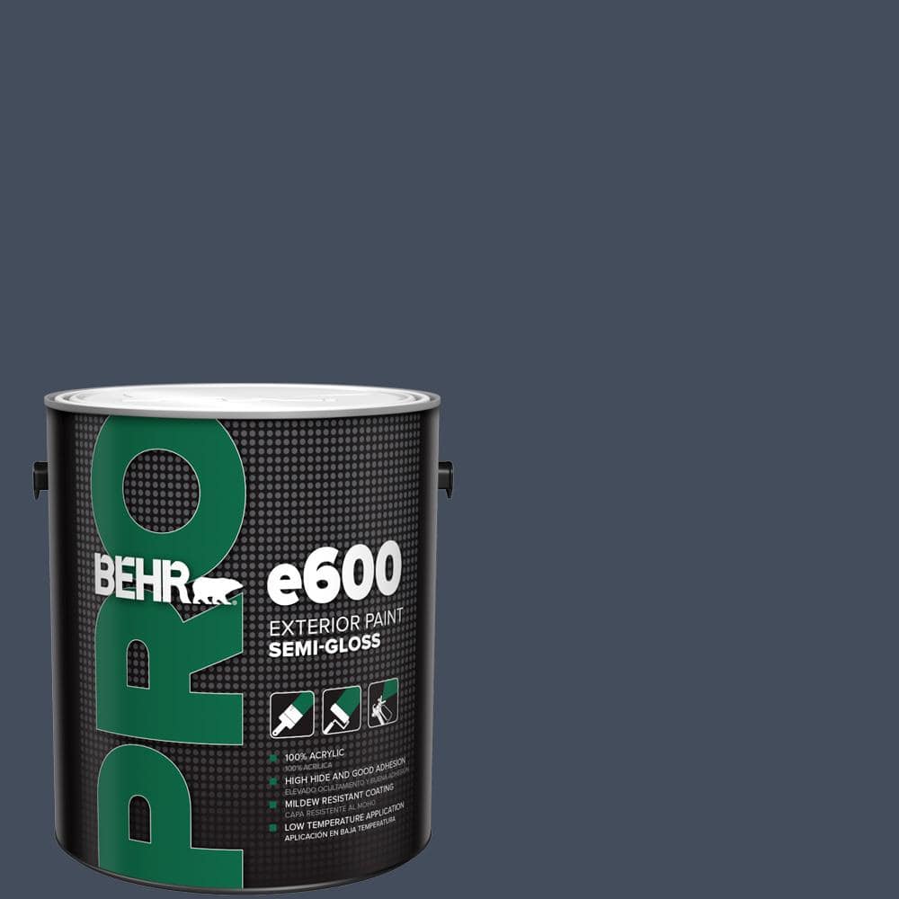 BEHR PRO 1 gal. #S520-7 Night Flight Semi-Gloss Exterior Paint PR67301 ...