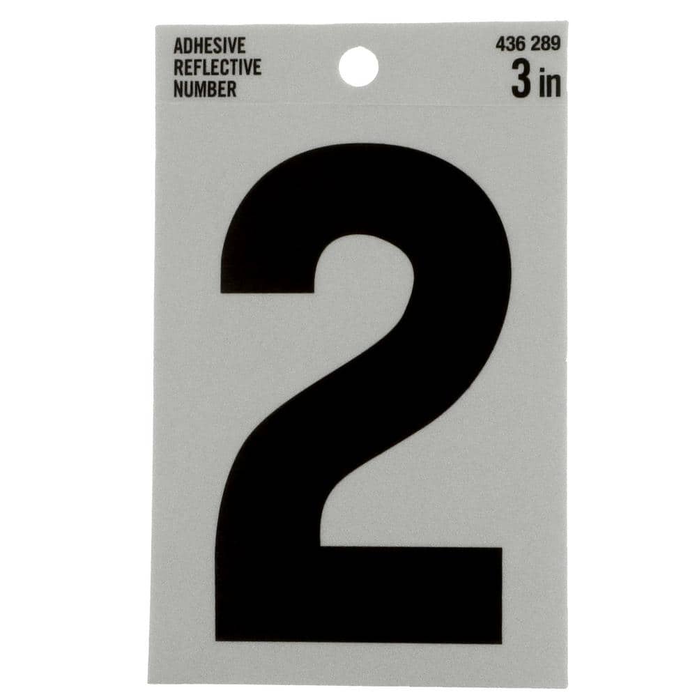 Everbilt 3 in. Vinyl Reflective Number 2 Mailbox Sticker 34026 - The ...