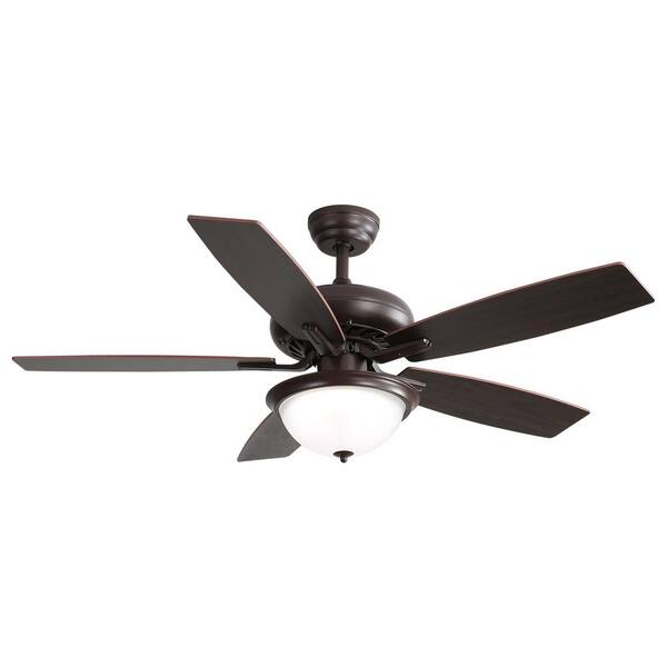 48 in. Brown Indoor Downrod Mount Crystal Ceiling Fan with Light Kit ...
