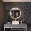 ANZZI 28 in. W x 28 in. H Large Round Frameless Wall Mounted LED Front ...