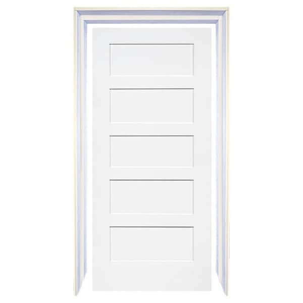 Kimberly Bay 80 in. H x 30 in. W 3-Panel Shaker White Solid Core Wood ...